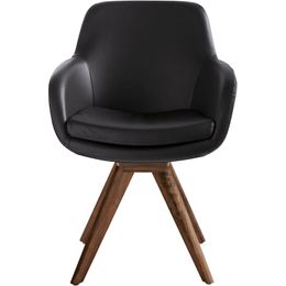 Musterring Esszimmerstuhl &raquo;Tavia&laquo; (Set) 2 Stk.Stativgestell Wildnussbaum, Drehfunktion optional, diverse Farben schwarz B/H/T: 62cm x 86cm x 66cm, 2 Stk., 