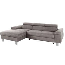 COTTA Ecksofa &raquo;Komaris L-Form, B: 244 cm&laquo; mit Kopfteilverstellung, optional Schlaffunktion, Bettkasten & Licht Microfaser PRIMABELLE (100% Polyester);