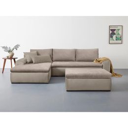 Home Affaire Ecksofa &raquo;Win L-Form, B: 285 cm - OTTO. Verl&auml;ssliche Qualit&auml;t.&laquo; 2 Zierkissen, optional Schlaffunktion & Bettkasten grau B/H/T: 285cm x 