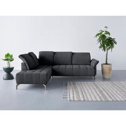 OTTO home Ecksofa &raquo;Fresh L-Form&laquo; Federkern, wahlweise Kopfteilverstellung und motorischer Vorziehsitz grau 100% Polyester B/H/T: 260cm x 79cm x 220cm,