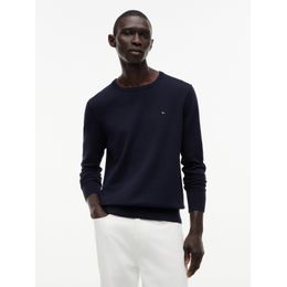 Tommy Hilfiger Herren Rundhalspullover "ESSENTIAL COTTON", blau, Gr. XL, Strick, Obermaterial: 100% Baumwolle, Pullover, Crewneck Regular Fit Premium