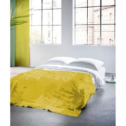Fleuresse Plaid &raquo;Plaid&laquo; Halbleinen, in Gr. 180x270 cm, Plaid gr&uuml;n Baumwolle, Leinen B/L: 180cm x 270cm