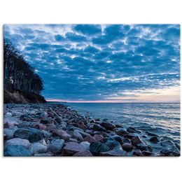 Artland Leinwandbild &raquo;Steine an der K&uuml;ste der Ostsee&laquo; K&uuml;ste 1 Stk. tlg. auf Holzrahmen gespannt blau Leinwand B/H/T: 40cm x 30cm, Leinwandbild K&uuml;ste 