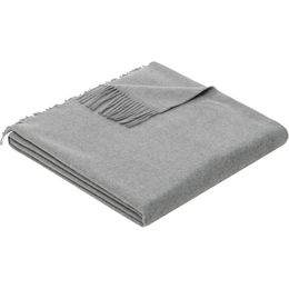 OTTO home Plaid &raquo;Jacquard garngef&auml;rbt Kuscheldecke anschmiegsam weich Wohndecke&laquo; 130 x 170 cm (Breite x L&auml;nge), in zarten Farben, mit Fransen grau 