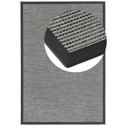 Dekowe Teppich &raquo;Basic S2 Stripes&laquo; rechteckig 10 mm H&ouml;he meliert, Sisaloptik, mit Bord&uuml;re, In- und Outdoor geeignet grau Kunstfaser B : 80cm 1 Stk., 10mm, L: 