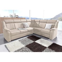 Sit & More sit&more Ecksofa &raquo;Basel L-Form&laquo; wahlweise mit Relaxfunktion wei&szlig; Altara Nubuck , Luxus-Microfaser (100% Polyester;PRIMABELLE -Microfaser, Luxus-