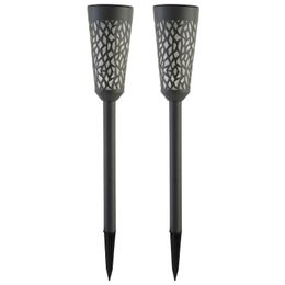 Luxform Gartenleuchte &raquo; Solar Torch Swansea&laquo; LED-Modul 1 Stk. Warmwei&szlig; LED-Gartenleuchte, Solarenergie, IP46 schwarz H: 5,6cm, 1 Stk.