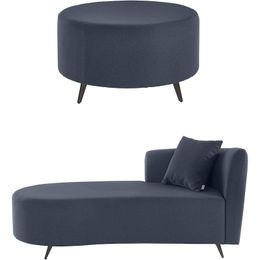 Home Affaire Recamiere &raquo;Hulby&laquo; wahlweise mit und ohne Hocker und Armlehne links oder rechts blau 100% Polyester B/H/T: 182cm x 82cm x 90cm, Struktur 