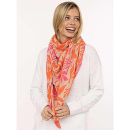 Zwillingsherz Damen Dreieckstuch &raquo;"Bl&auml;tter Mix"&laquo; florales Muster, leuchtende Farben, Mode Tuch Einheitsgr&ouml;&szlig;e