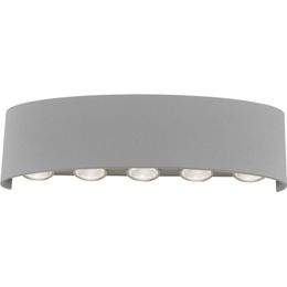 Paul Neuhaus Au&szlig;en-Wandleuchte &raquo;CARLO&laquo; LED-Board 1 Stk. Warmwei&szlig; Schutzart IP 54, F&uuml;r Au&szlig;en- und Innenbereich grau 10, H: 8cm, 1 Stk.