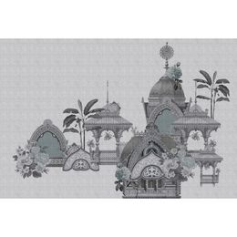Livingwalls living walls Fototapete &raquo;Walls by Patel Jaipur&laquo; glatt Vlies, Wand grau Vlies B/L: 4m x 2,7m