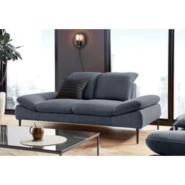 W.Schillig 2,5-Sitzer &raquo;enjoy&MORE&laquo; Sitztiefenverstellung, F&uuml;&szlig;e schwarz pulverbeschichtet, Breite 232 cm blau Chenille-Flachgewebe R66 (85% Polyester, 
