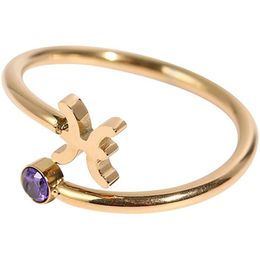 Firetti Damen Fingerring &raquo;Schmuck Geschenk Damenring Sternzeichen&laquo; Made in Germany - mit Zirkonia (synth.) bunt 5 g, Fische, Edelstahl, 1,2mm
