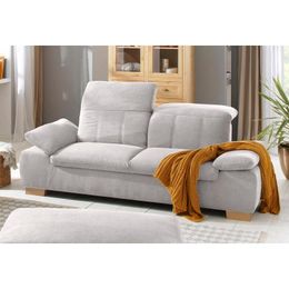 Home Affaire 2,5-Sitzer &raquo;Bergamo Multifunktions-Couch, elegant und komfortabel&laquo; mit Armlehn-und R&uuml;ckenfunktion, Federkern silber Chenille 100% 