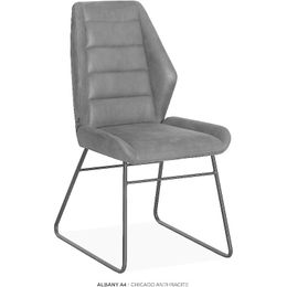 OMG Design Esszimmerstuhl &raquo;Albany&laquo; (Set) 2 Stk.Esszimmerstuhl, pflegeleichter Bezug Polyester B/H/T: 51cm x 96cm x 64cm, 2 Stk., Stoff Lederoptik