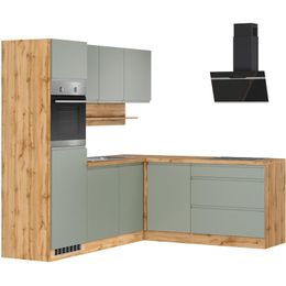 KOCHSTATION Winkelk&uuml;che &raquo;KS-Virginia,neu in verbesserter Ausf&uuml;hrung&laquo; Arbeitsplatte 38 mm stark, Stauraum, Softclose, Stellbreite 230/190 cm, Soft-