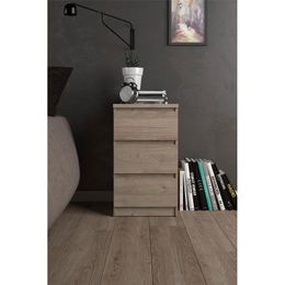 Home Affaire Kommode &raquo;Naia&laquo; Elegante und modernes Sideboard mit 3 ger&auml;umigenSchubladen braun Holzwerkstoff B/H/T: 40,4cm x 70,1cm x 50cm, 3 Stk.