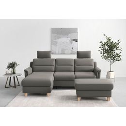 Sit & More sit&more Ecksofa &raquo;Far&ouml; L-Form&laquo; inklusive Federkern, wahlweise mit Schlaffunktion und Bettkasten braun B/H/T: 234cm x 90cm x 168cm, Luxus-Microfaser 