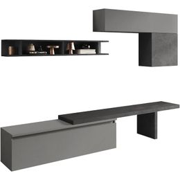 Home Affaire Wohnwand &raquo;Infinity, 5tlg. Breite 260 cm, H&ouml;he variabel, Schrankwand, Anbauwand&laquo; grau Holzwerkstoff B/H/T: 260cmcm x 40cmcm x 190cmcm