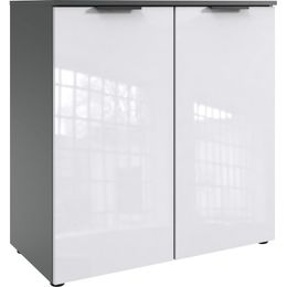 wimex Kommode &raquo;level36 D by fresh to go&laquo; 2-t&uuml;rig mit soft-close Funktion, lackierte Front, schwarze Griffe grau Holzwerkstoff B/H/T: 81cm x 92cm x 41cm, 2 