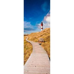 Livingwalls living walls Fototapete &raquo;Leuchtturm Sylt&laquo; glatt Vlies, Wand, Schr&auml;ge bunt Vlies B/L: 1m x 2,8m