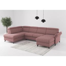 Sit & More sit&more Wohnlandschaft &raquo;Glendale, U-Form&laquo; inkl. Kopfteilverstellung,wahlweise mit Vorziehsitz und Bettkasten 100% Polyester B/H/T: 321cm x 84cm x 
