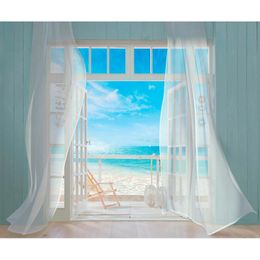 Komar Vliestapete &raquo;Digitaldruck Vlies - Malibu - Gr&ouml;&szlig;e 300 x 250 cm&laquo; bedruckt glatt Wohnzimmer, Schlafzimmer schwarz Vlies B/L: 300m x 250m, Rollen: 1