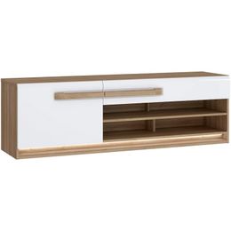 FORTE Lowboard &raquo;Attention TV-Board, TV-Schrank&laquo; TV-Board, Beleuchtung, Soft Close, Kabelf&uuml;hrung wei&szlig; Holzwerkstoff B/H/T: 159,9cm x 50cm x 41,5cm, 1 