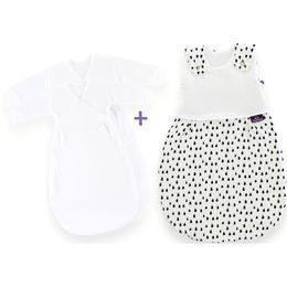 Tr&auml;umeland Babyschlafsack &raquo;Set Tropfen schwarz&laquo; schwarz Obermaterial: 100% Baumwolle 68/74, umlaufender Rei&szlig;verschluss