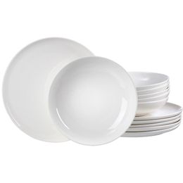 Ritzenhoff & Breker Tafelservice &raquo;Geschirr-Set Skagen&laquo; Teller Set, Speiseteller u. Suppenteller, 12 Teile, f&uuml;r 6 Personen wei&szlig; Porzellan 12 Stk.
