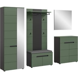 Home Affaire Garderoben-Set &raquo;REHAT, TOPSELLER!, 5-teilig, Breite 255 cm, individuell erweiterbar&laquo; Set, bestehend aus: Schrank, Sitzbank, Sitzkissen, 