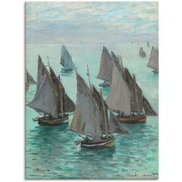 Artland Wandbild &raquo;Fischerboote bei ruhigem Wetter&laquo; Boote & Schiffe 1 Stk. tlg. als Leinwandbild, Poster in verschied. Gr&ouml;&szlig;en blau Leinwand B/H/T: 60cm x 80cm,