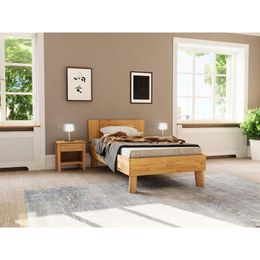 Home Affaire Massivholzbett &raquo;Chavot II&laquo; wahlweise in Kernbuche oder Wildeiche erh&auml;ltlich braun Liegefl&auml;che L&auml;nge B: 200cm x 100cm, H&ouml;he Bett: 77cm 
