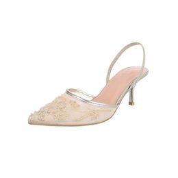 Ital-Design High Heel in Gold und Beige | Gr.: 41