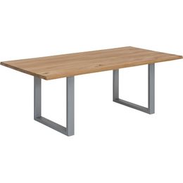 Sit Esstisch &raquo;Sydney Wildeiche mit Baumkante & stylischem Kufengestell&laquo; ge&ouml;lte Wildeiche mit Baumkante wie gewachsen & durchgehenden Lamellen beige B/