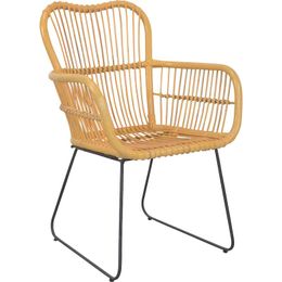 Home Affaire Sessel 1 Stk. tlg. Handgeflochten beige Beine schwarz, B/H/T: 60cm x 90cm x 62cm