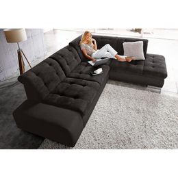 Sit & More sit&more Ecksofa &raquo;Pale L-Form&laquo; inklusive Kopfteilverstellung, wahlweise mit Schlaffunktion schwarz SOFTLUX -Kunstleder im Korpus, Sitz und R&uuml;cken in 