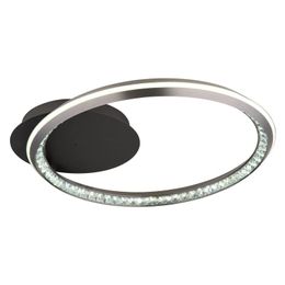 Globo LIGHTING LED Deckenleuchte &raquo;ALAINA&laquo; LED-Modul 1 Stk. warmwei&szlig; - kaltwei&szlig; Deckenlampe, Kristalle, Wohnbereich, rund grau 1 Stk.