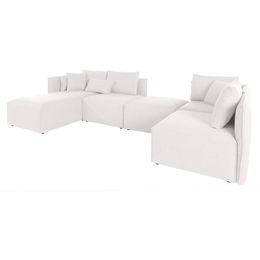 OTTO home Wohnlandschaft &raquo;N&ouml;re U-Form&laquo; 5 Teile, in vielen Bezugsqualit&auml;ten und Farben s. auch "N&ouml;re" beige Struktur fein (100% Polyester) B/H/T: 340cm