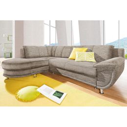 Trendmanufaktur Ecksofa &raquo;Rondo, zeitlos und elegant, bequem, L-Form&laquo; wahlweise mit Federkern, wahlweise mit Bettfunktion beige Softlux -Kunstleder;