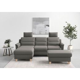 Sit & More sit&more Ecksofa &raquo;Far&ouml; L-Form&laquo; inklusive Federkern, wahlweise mit Schlaffunktion und Bettkasten braun B/H/T: 234cm x 90cm x 168cm, Luxus-Microfaser 