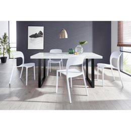 PAROLI Esstisch &raquo;Manger&laquo; Breite 180 cm, mit U-Gestell aus Metall in schwarz schwarz B/H/T: 140cm x 75cm x 90cm
