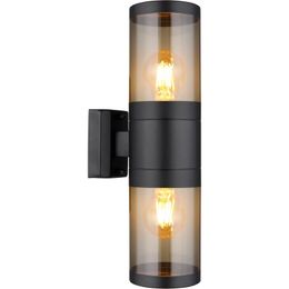 Globo LIGHTING Au&szlig;en-Wandleuchte &raquo;XELOO&laquo; E27 1 Stk. Au&szlig;enleuchte Edelstahl, Opalglas, Licht auf-/abw&auml;rts, IP44 2, H: 38cm, 1 Stk.