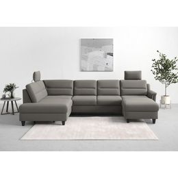 Sit & More sit&more Wohnlandschaft &raquo;Far&ouml; U-Form&laquo; inklusive Federkern, wahlweise mit Schlaffunktion und Bettkasten braun B/H/T: 325cm x 90cm x 187cm, Luxus-