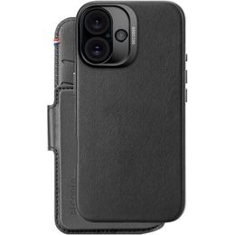 Decoded Smartphone-H&uuml;lle &raquo;Leather Detachable Wallet iPhone 16&laquo; Smartphones schwarz Leder Mikrofaser-Innenfutter sch&uuml;tzt vor Kratzern