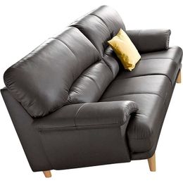 Trendmanufaktur 3-Sitzer &raquo;Cecilia, Sofa in italienischem Design&laquo; mit tollem Sitzkomfort, extrabequeme Armlehnen, Holzf&uuml;&szlig;e braun B/H/T: 200cm x 87cm x 
