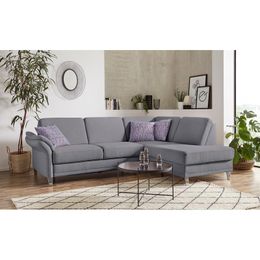 Sit & More sit&more Ecksofa &raquo;Clio L-Form&laquo; wahlweise mit Schlaffunktion und Bettkasten, inklusive Federkern grau B/H/T: 254cm x 89cm x 190cm, Struktur, Ottomane 