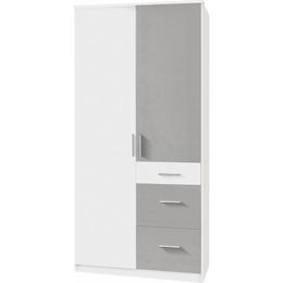 wimex Kleiderschrank &raquo;Joker&laquo; wahlweise mit Spiegel grau B/H/T: 90cm x 199cm x 59cm, T&uuml;ren: 2 Stk. ohne Spiegel