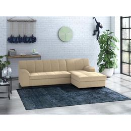 Home Affaire Ecksofa &raquo;Balme L-Form&laquo; Inkl. Zierkissen, wahlweise mit Bettfunktion beige 100% Polyester B/H/T: 239cm x 75cm x 152cm, Struktur fein, 