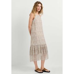 Pepe Jeans Damen Midikleid "midi dress FAMONA DRESS", beige, Gr. S, 100% Polyester, Kleider
